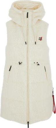 Afterlabel Femme, Vestes, Blanc, Taille: 38 FR Doudoune sans manches blanche avec fausse fourrure