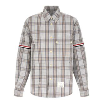 Thom Browne Oversized RWB Button-Down Hemd mit Karomuster - - Shirts - Herren - Mehrfarbig - M