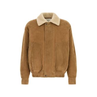 Saint Laurent Shearling-collar Suede Jacket
