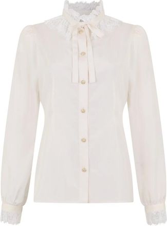 Alessandra Rich Femme, Blouses et Chemises, Blanc, Taille: 38 FR Blouse en popeline