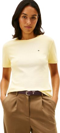 Tommy Hilfiger Damen Slim Cody C-Nk Ss Ww0Ww40587 S/S T-Shirt, Yellow (Zesty Yellow), XXL