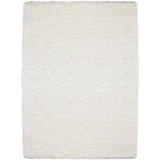 LIFE Tapis Shaggy Uni Poils Longs Tapis Salon Chambre Couloir (Blanc - 100x200cm)