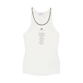 Elisabetta Franchi &Auml;rmelloses Top - - Tops - Damen - Wei&szlig; - M