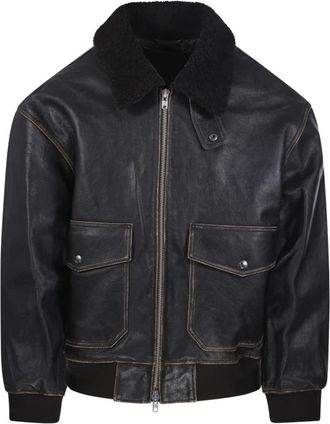 Dunst Homme, Vestes, Brun, Taille: L Shearling Collar Leather Jacket