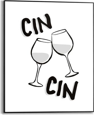 Reinders Slim Frame, Cin Cin, Wohnzimmer, Poster, Deko aesthetic, Poster, Wanddeko, Room Decor, Holz, Schwarz-Wei&szlig;, 50 x 40 cm