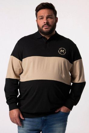 Men Plus Poloshirt Poloshirt Bauchfit Langarm Rugby