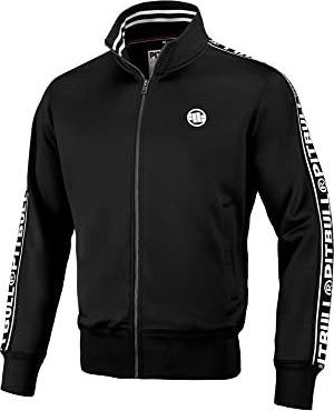 Pitbull Sweat Homme, Sweat Zippé Homme Oldschool Tape Logo, Pull Homme Coupe Sportive Normale, Sweat Homme Zippé Confortable et Fonctionnel, Sweat Shirt pour 