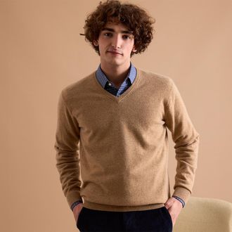 Bexley Elian - Pull homme beige foncé chiné