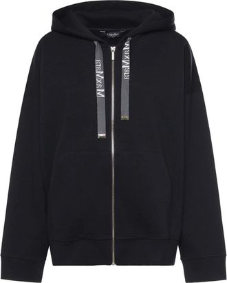 Max Mara Femme, Sweatshirts et sweats &agrave; capuche, Bleu, Taille: 40 FR SweaT-shirt zipp&eacute; en jersey technique