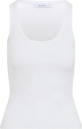 Max Mara Femme, Tops, Blanc, Taille: 40 FR Ghiro Knit Tank Top