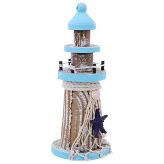 Artibetter Nautischer Leuchtturm 19cm Mediterraner Stil Tischskulptur Maritime Dekoration f&uuml;r K&uuml;stenparty und Wohnzimmer