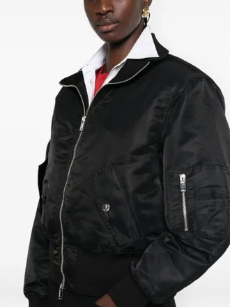 032c Satin Bomber Jacket - Black