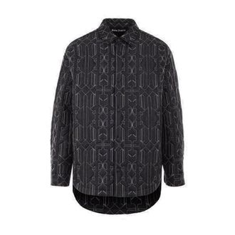 Palm Angels Geometric Quilted Shirt Jacket - - Shirts - Herren - Schwarzk - S
