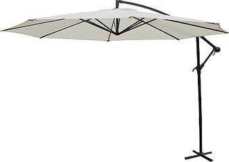 Alice's Garden Parasol d&eacute;port&eacute; &Oslash;350cm - Hardelot - Coloris &Eacute;cru. structure anthracite. manivelle anti-retour