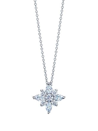 Kwiat grand pendentif &eacute;toile orn&eacute;e de diamants - Argent