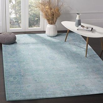 Safavieh Boho Teppich für Wohnzimmer, Esszimmer, Schlafzimmer - Valencia Collection, Kurzer Flor, Blaugrün und Mehrfarbig, 183 X 274 cm