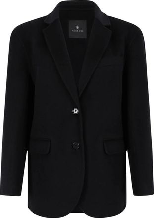 Anine Bing Femme, Vestes, Noir, Taille: 40 FR Washed Single-Breasted Blazer