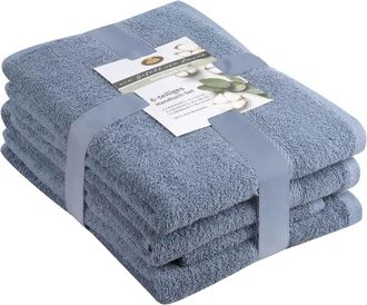 Gözze Frottier-Set, 2 Handtücher (50 x 100 cm), 2 Duschtücher (70 x 140 cm) und 2 Gästetücher (30 x 50 cm), 100% Baumwolle, 480 g/m² - Blau