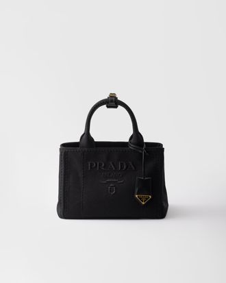 Prada Jardinière Kleine Handtasche aus Baumwoll-Canvas