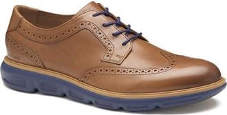 Johnston & Murphy Homme Larkin Wingtip Tissu Oxford, Cuir de Veau Italien Brun Clair, 42 EU