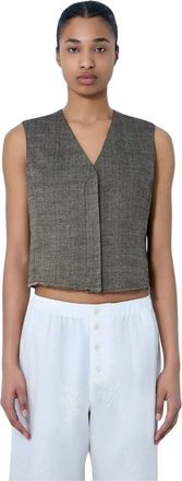 Our Legacy Femme, Vestes, Brun, Taille: 38 FR Gilet sans Manches Col en V