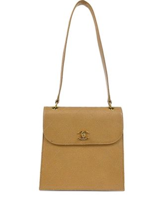 Chanel sac porté épaule en cuir (1998) - Tons neutres