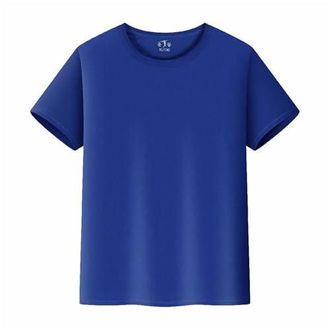 Generic T-shirt dentra&icirc;nement pour homme, haut de course pour homme, t-shirt de sport, col rond, t-shirt de gym, manches courtes, bleu, 3XL