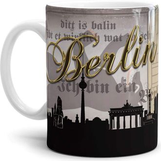 Tassendruck Berlin-Tasse Skyline - Kaffeetasse/Mug/Cup - Qualität Made in Germany