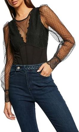 Morgan Body manches longues en plumetis Noir M