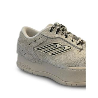 Balenciaga Womens Alaska Low Top Sneakers Beige Leather Neutrals Calf
