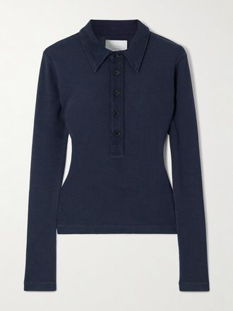 Citizens Of Humanity Polo En Jersey Côtelé - Bleu