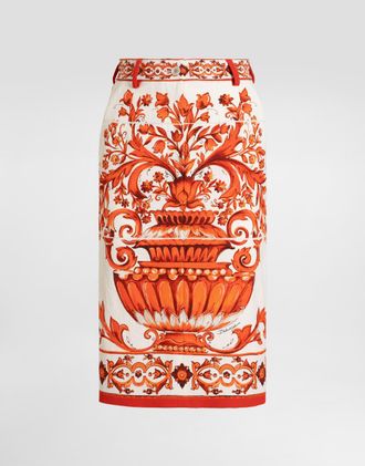 Dolce & Gabbana Midirock Aus Brokat Mit Majolika-print - Frau R&ouml;cke Mehrfarbig 40