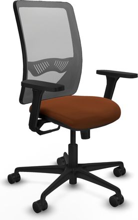 Piqueras y Crespo Zulema B&uuml;rostuhl mit 3D-Armlehnen, verstellbar, mit 3D-Armlehnen, 3 Positionen und Schneideschaum, mit Rollen von 65 mm, Nylon, Grau/Braun