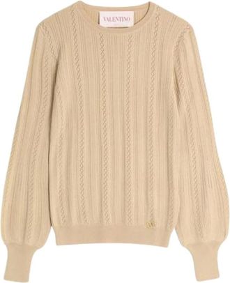 Valentino Garavani Femme, Pulls, Beige, Taille: 44 FR Wool Sweater