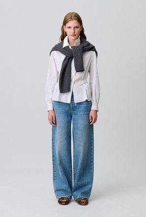 Claudie Pierlot Gestreiftes Popeline-Hemd