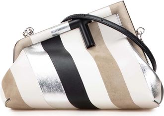 Fendi Hobo Bags - Small Fendi First Leather and Suede Striped Crossb - Gr. unisize - in Braun - für Damen