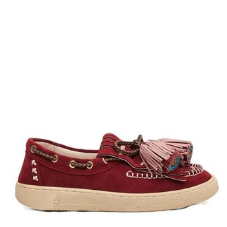 Elena Iachi Red Suede Moccasin - Gr. 35 (EU) - in Rot