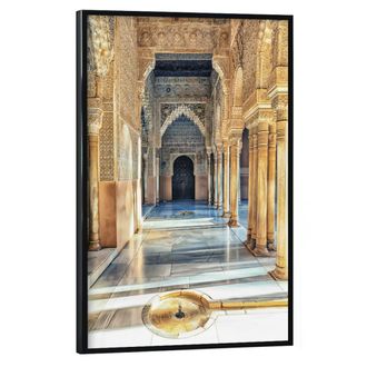artboxONE Poster mit schwarzem Rahmen 30x20 cm Städte Alhambra Corridor - Bild Alhambra Andalusia Architecture