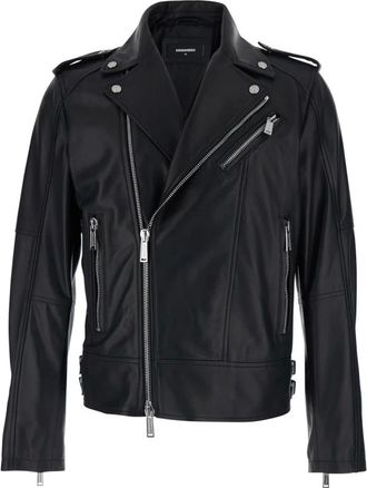 Dsquared2 Homme, Vestes, Noir, Taille: XL Kiodo Leather Jacket