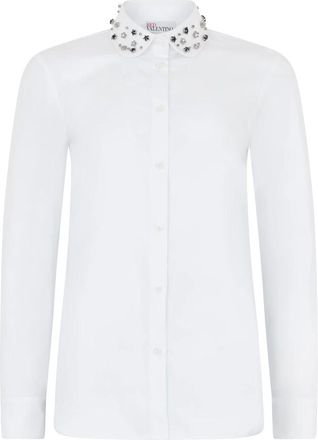 Red Valentino Femme, Blouses et Chemises, Blanc, Taille: 46 FR Chemise &agrave; manches longues