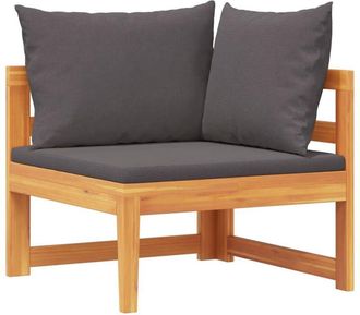 vidaXL Canap&eacute; dangle avec coussins gris fonc&eacute; Bois dacacia solide