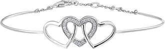 Edenly Armreif Kostbares Geheimnis - Verschlungene Herzen - 18 Karat Weißgold und Diamanten