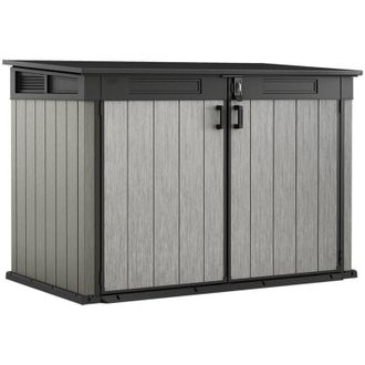 Dmora Armoire dExt&eacute;rieur Leduc, Mobilier de Jardin &Eacute;tanche, Ouverture Battante, 109.3x190.5x132.5h cm Gris