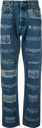 VETEMENTS jean Fully Branded - Bleu