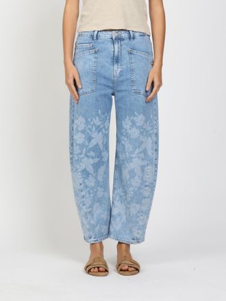 Gang Relax-fit-Jeans GANG 94ODINA, Damen, Gr. 29, N-Gr, floral summer wash, Denim/Jeans, Obermaterial: 98% Baumwolle, 2% Elasthan, gemustert, weit kn&ouml;chell
