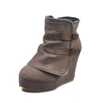 Generic JJDFW Bottes dautomne et dhiver &eacute;paisses pour femme chaudes faites &agrave; la main mode r&eacute;tro bottes pour femme, marron, 41 1/3 EU