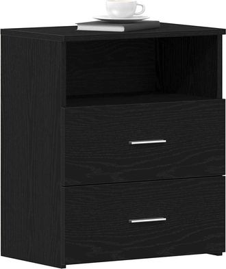 Generic Nachttisch, Moderne Schlafzimmer-Bettschr&auml;nke mit Schublade und Offenem Regal Oben, Organizer f&uuml;r Nachttischutensilien (Schwarze Eiche 20)