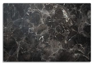 Wallario Frühstücksbrettchen aus Glas, Glasunterlage, Glasbrettchen Schwarze Marmor-Optik, Größe 20 x 30 cm, Sicherheitsglas