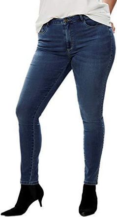 Only Carmakoma NOS Caraugusta Hw SK DNM Jeans MBD Noos Skinny, Bleu (Medium Blue Denim Medium Blue Denim), 48/L30 (Taille Fabricant: 48) Femme