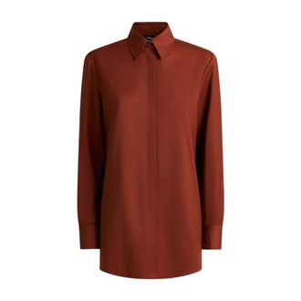 Kiton Reine Wollhemd f&uuml;r eleganten Stil - - Blouses & Shirts - Damen - Braun - L